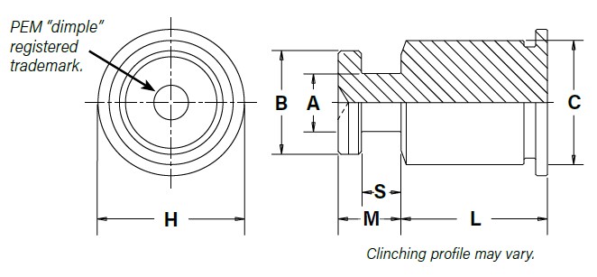 SKCF-61.5-6 - SELF-CLINCHING KEYHOLE® FASTENERS - SKCF™ - PEM® Fastening Products